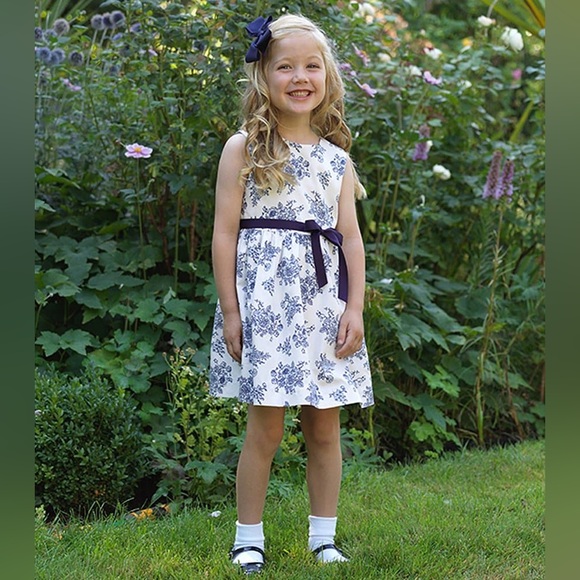 Rachel Riley | Dresses | Nwt Rachel Riley Girl Floral Toile Belted ...